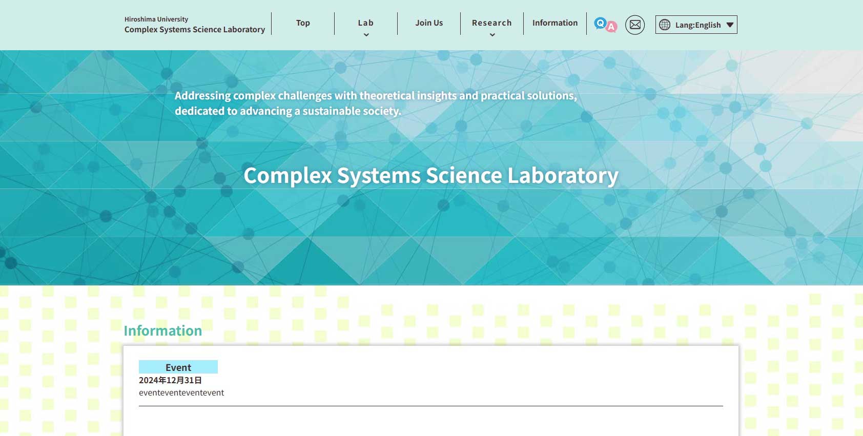 Top - Complex Systems Science Laboratory Hiroshima University